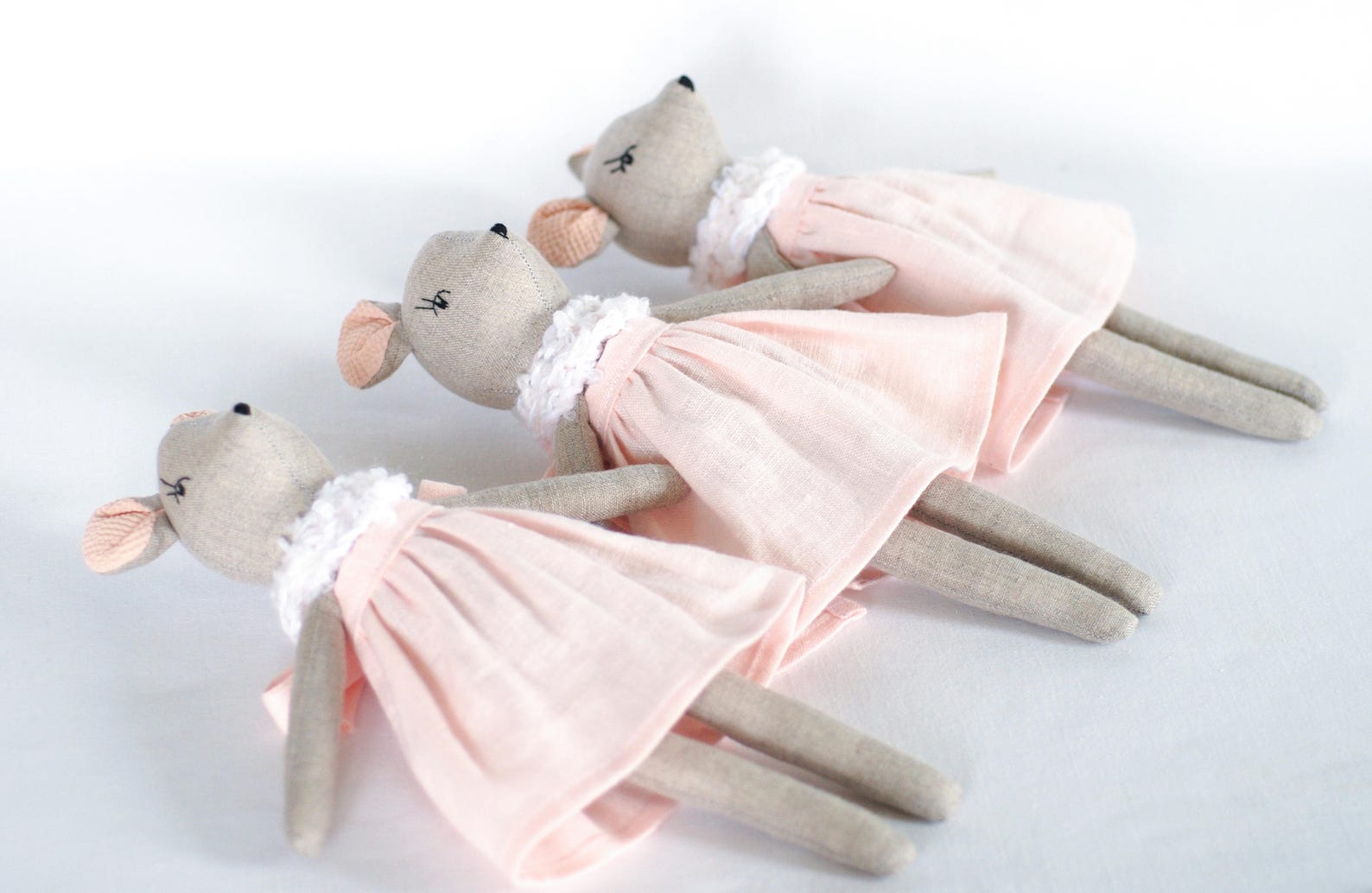 Maus reines Leinen Stoffpuppe Stoff Maus Dekoration weiche | Etsy