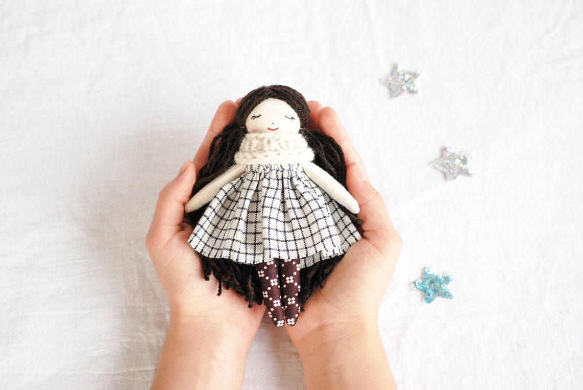 Small Dollhouse Mini Cloth Fabric Rag Doll Ooak Miniature Decoration ...