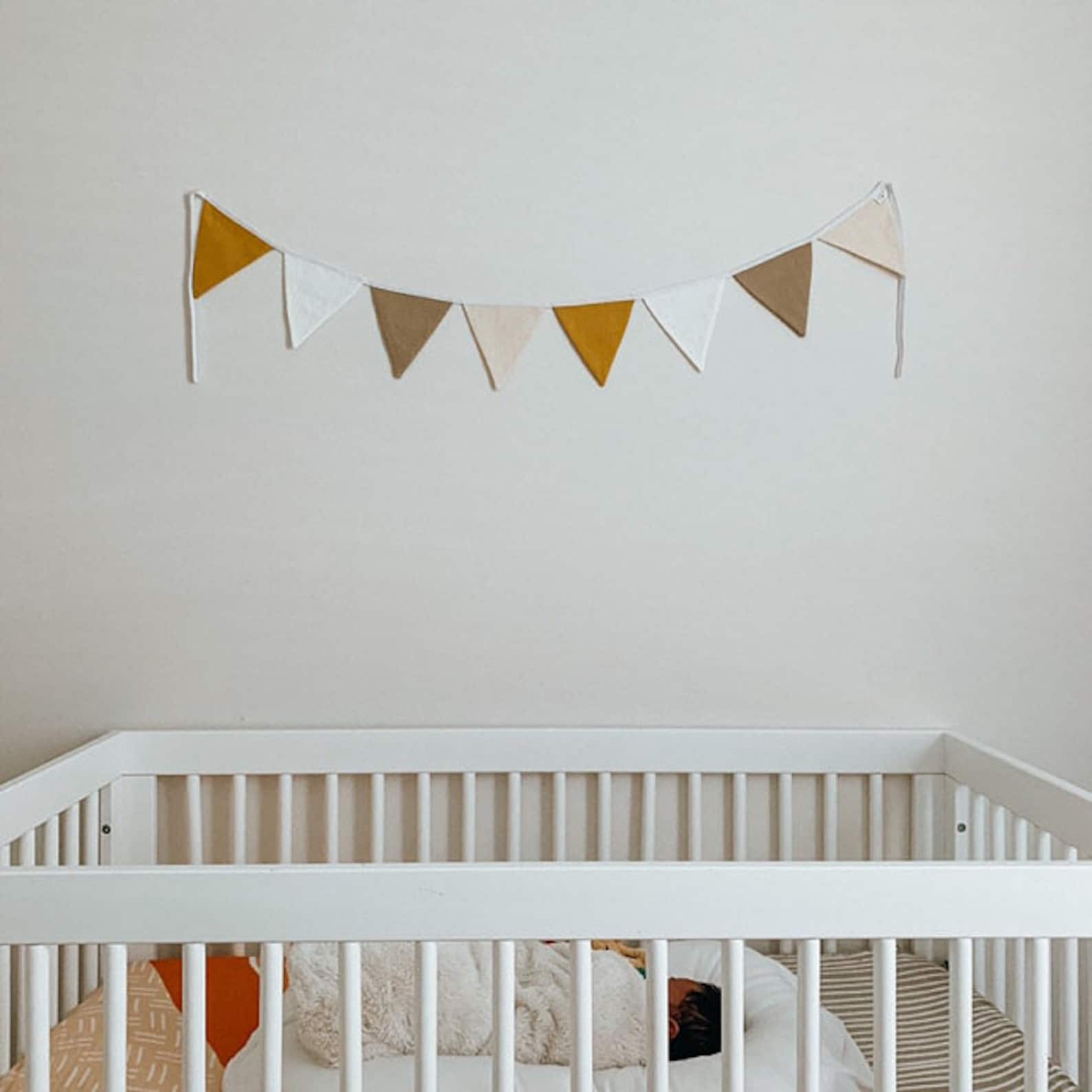 Calm Shades Fabric Pennant Bunting String Linen Banner Flags - Etsy