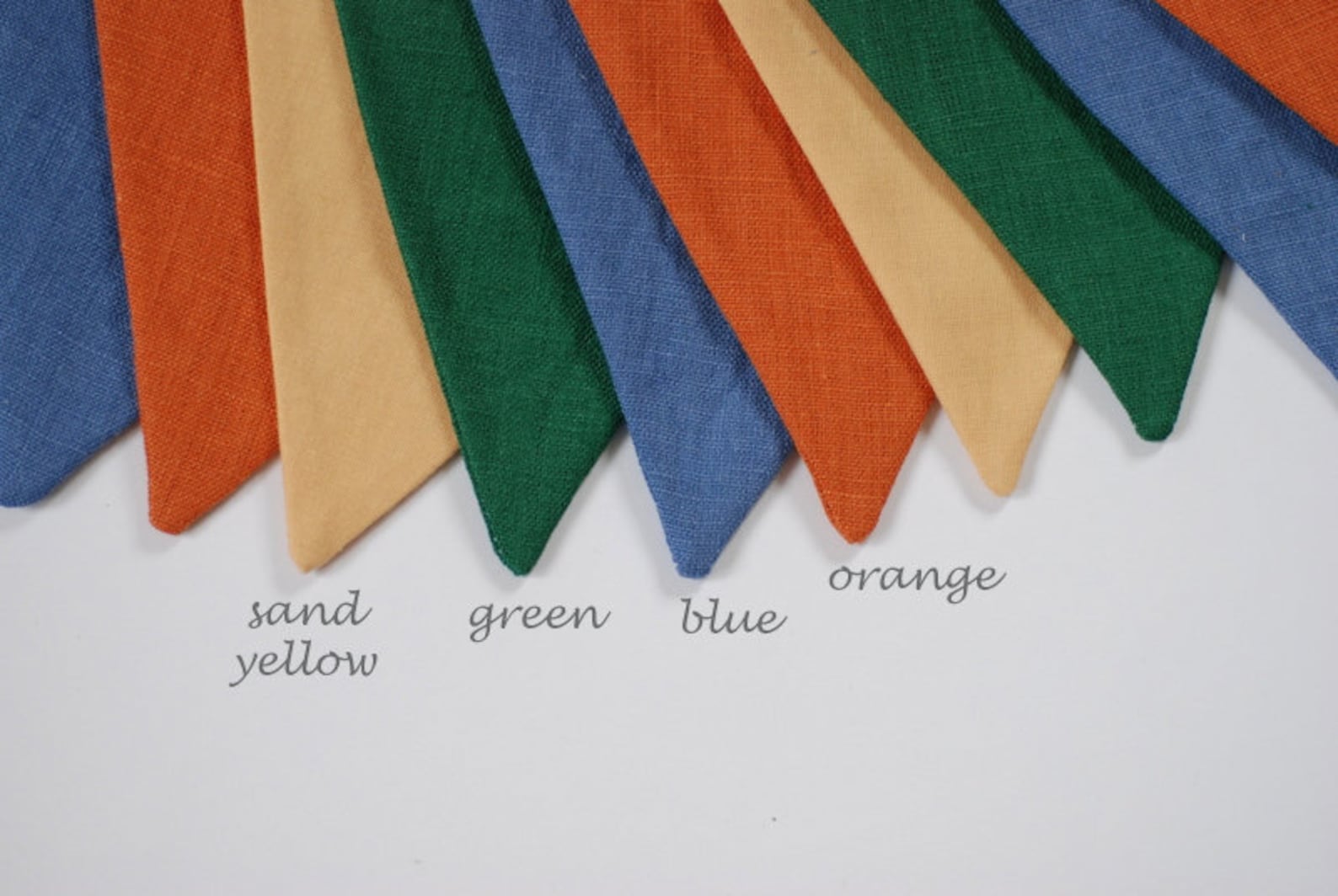 Bright Fabric Pennant Bunting String Linen Banner Flags | Etsy
