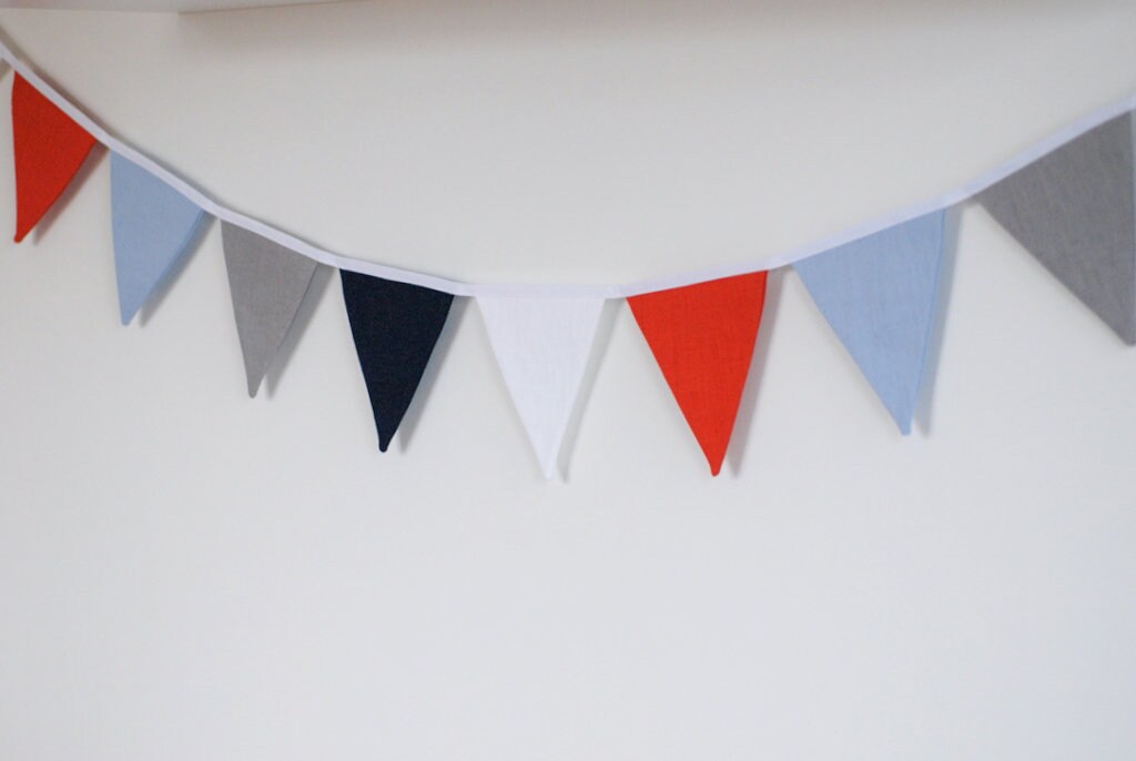 Linen Bunting Fabric Garland Triangle Flags Pennant Banner - Etsy