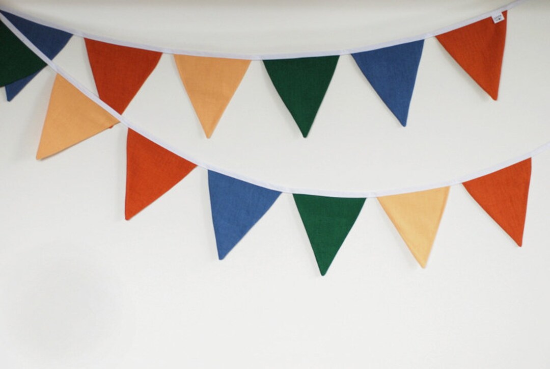 Bright Fabric Pennant Bunting String Linen Banner Flags Outdoor Indoor ...