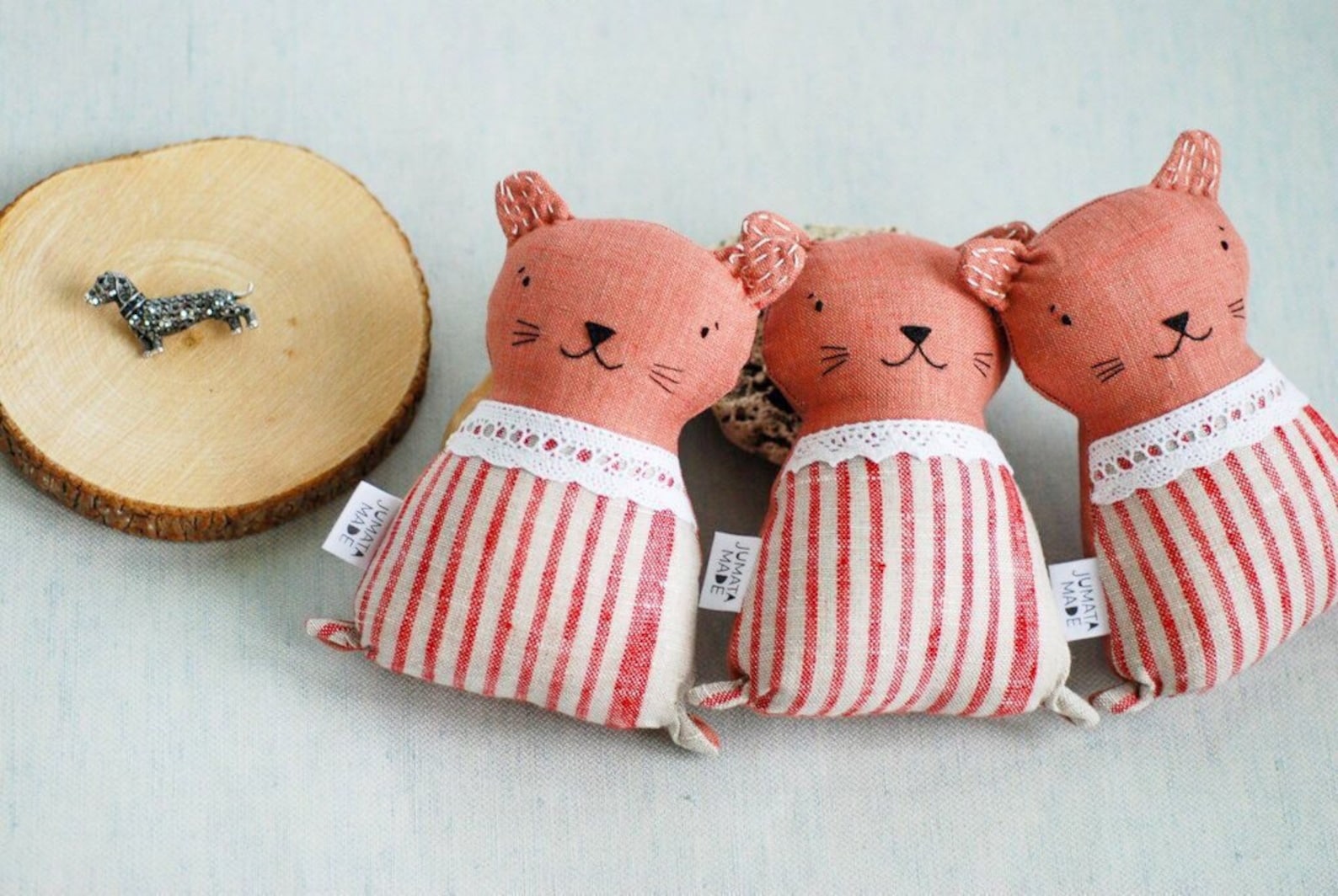 Modern Handmade Stuffed Soft Cat Fabric Animal Toy, Gift for New Baby ...