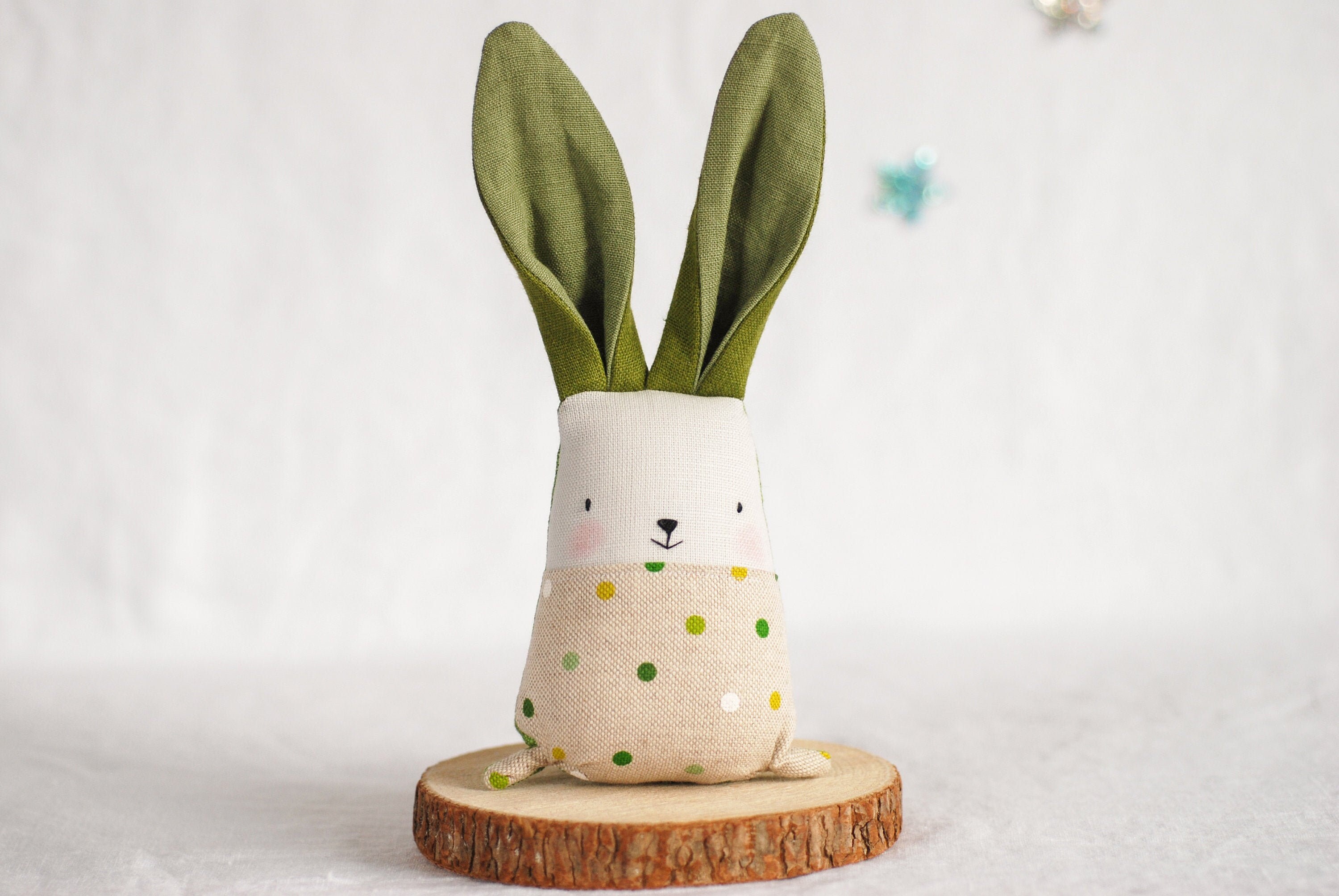 Cloth bunny decor linen stuffed bunny rabbit woodland | Etsy