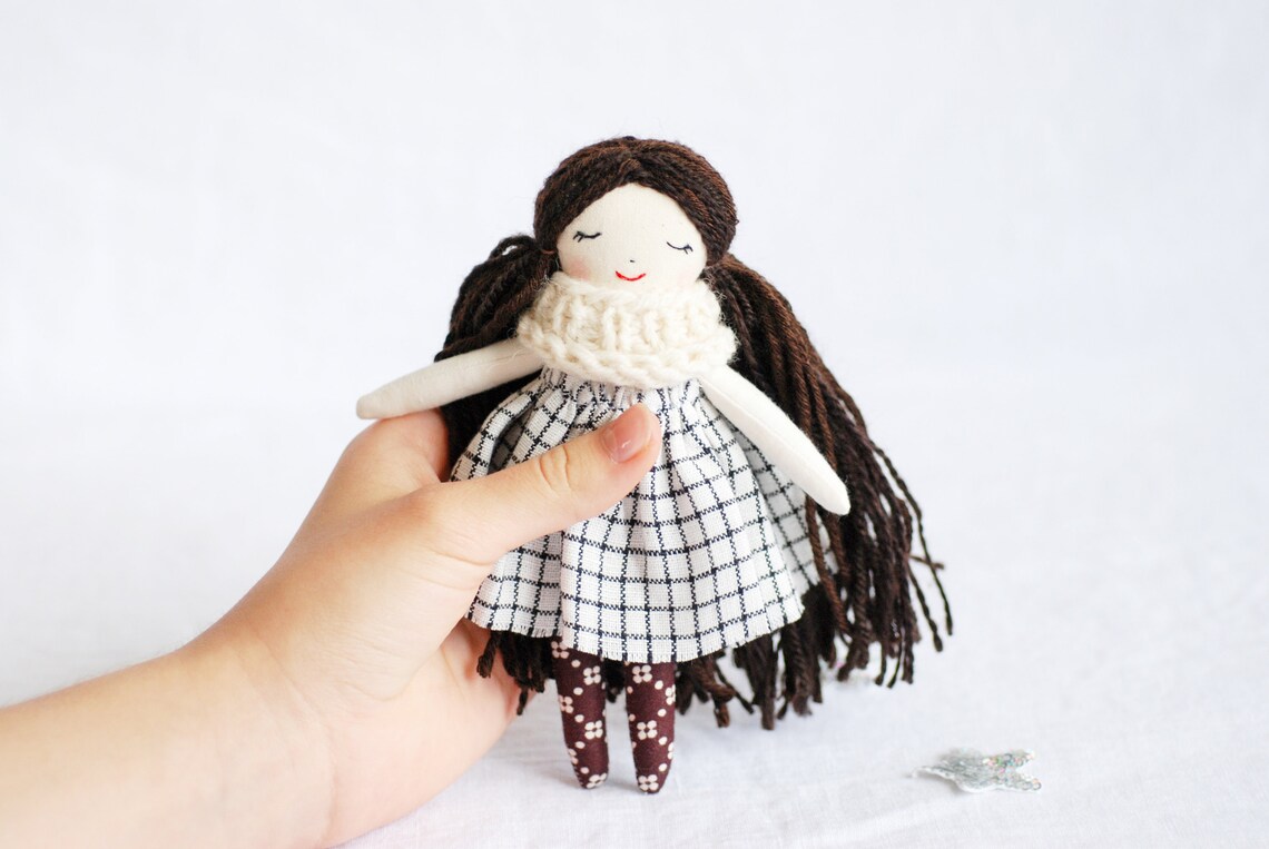 Small Dollhouse Mini Cloth Fabric Rag Doll Ooak Miniature Decoration ...