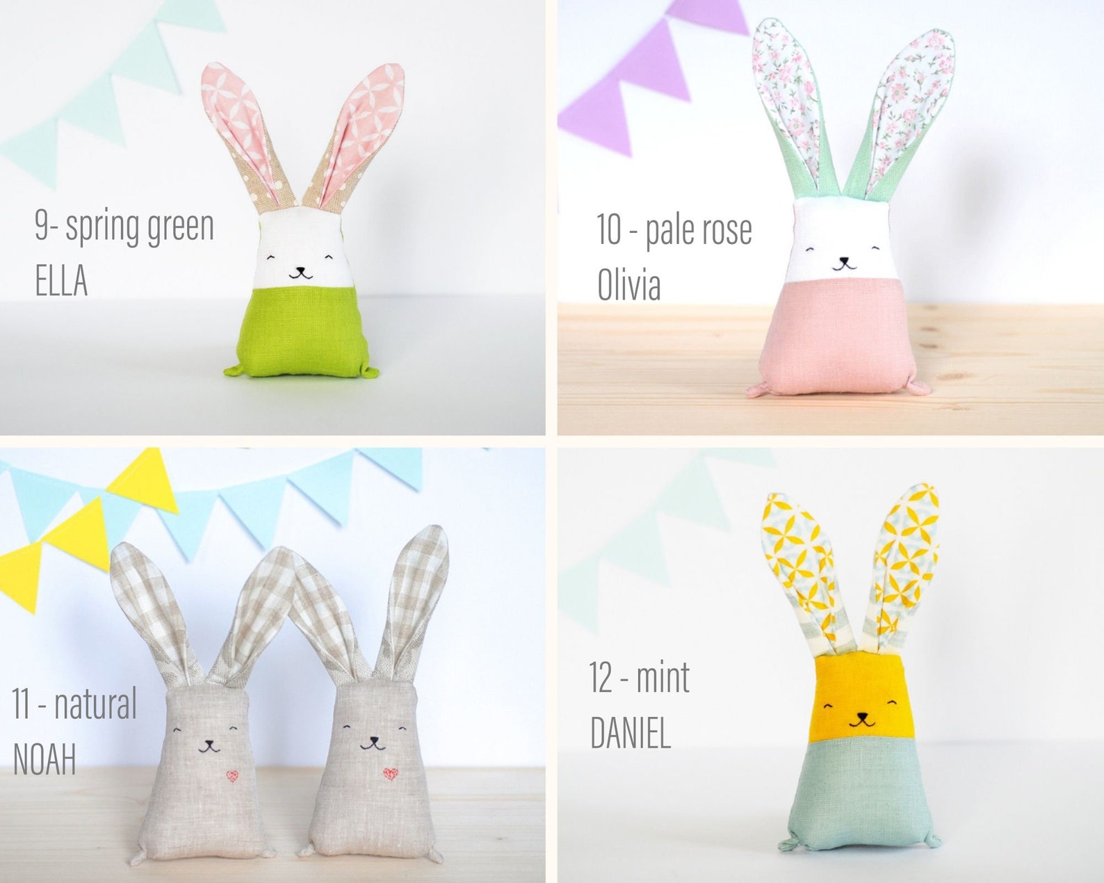 Cloth bunny decor linen stuffed bunny rabbit woodland | Etsy