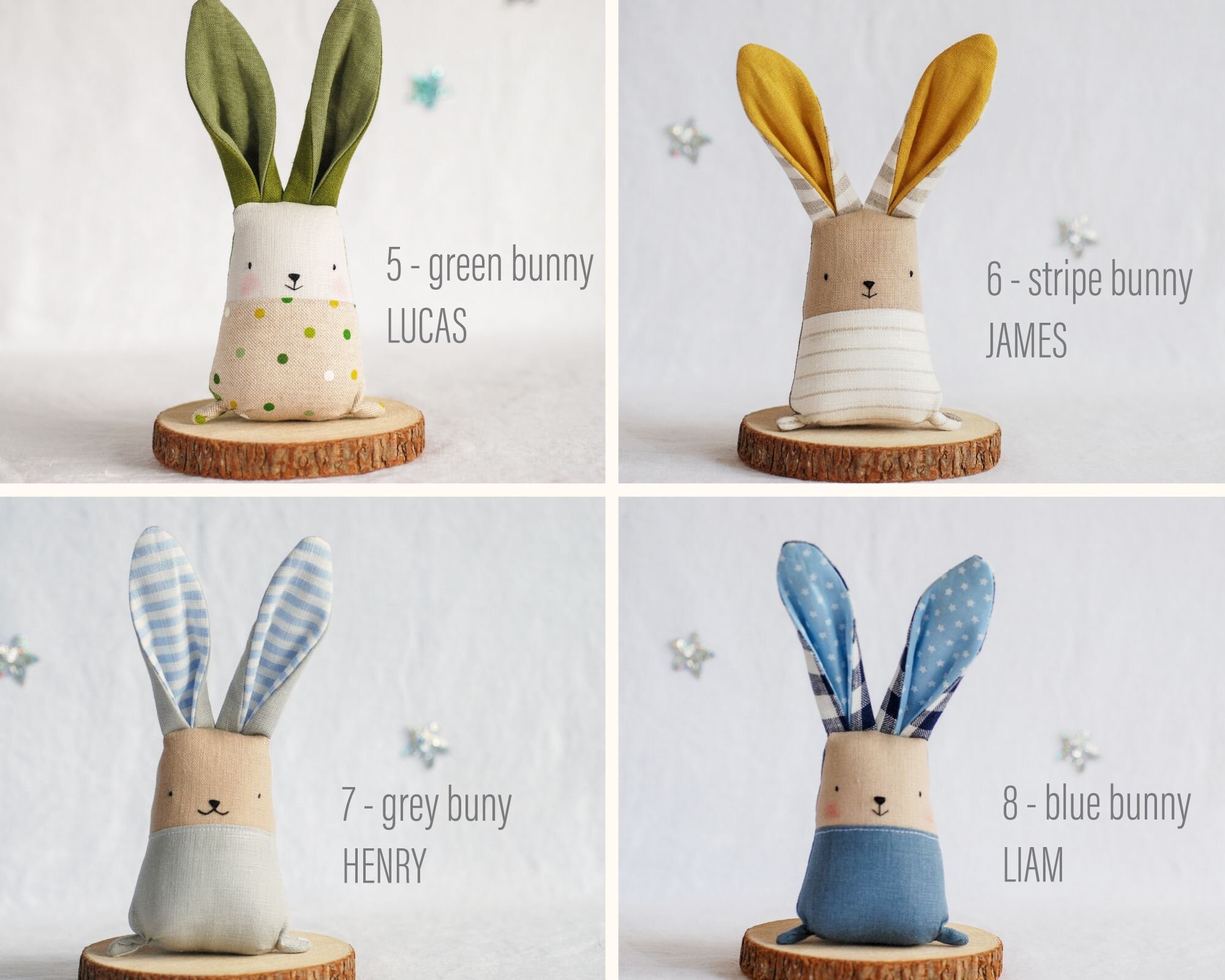 Cloth bunny decor linen stuffed bunny rabbit woodland | Etsy