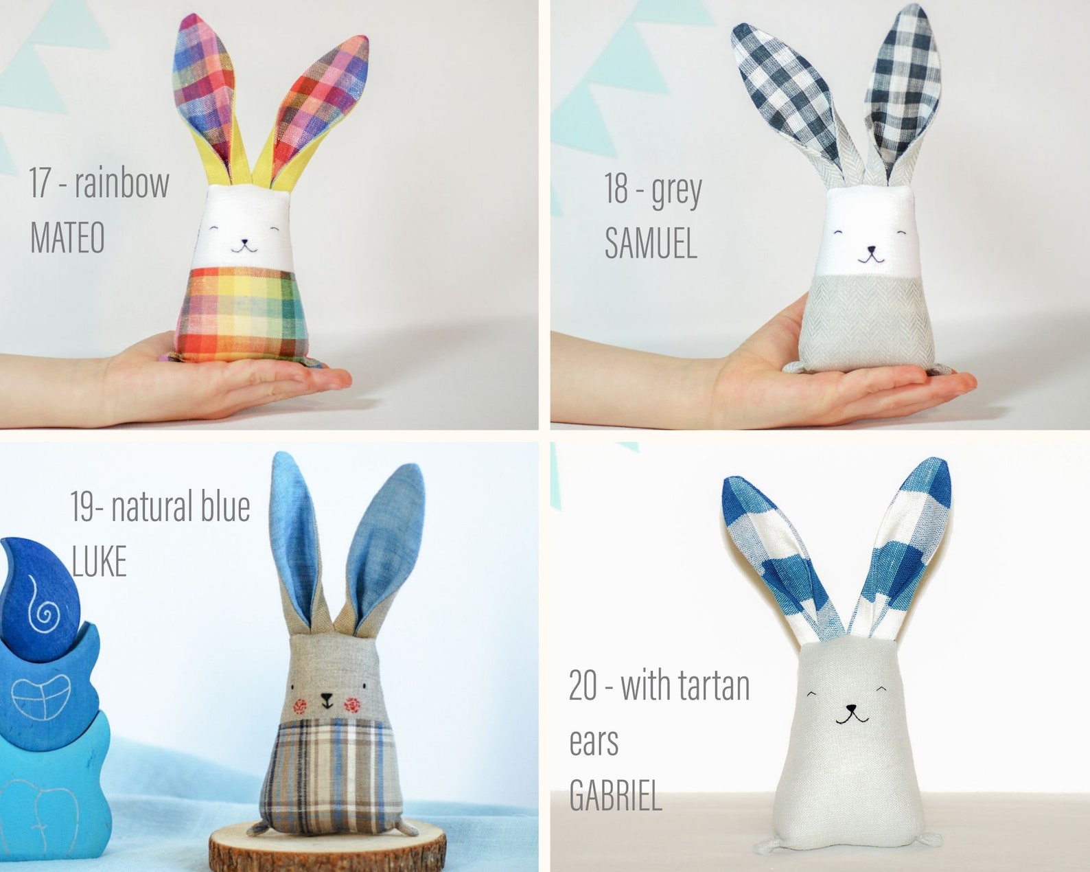 Cloth Bunny Decor Linen Stuffed Bunny Rabbit Woodland - Etsy
