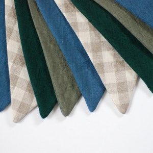 Fabric Bunting Banner, Linen Garland Wall Decor, Neutral String Banner ...