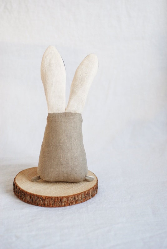 Fabric Stuffed Linen Bunny Decor Rabbit Woodland Animal | Etsy