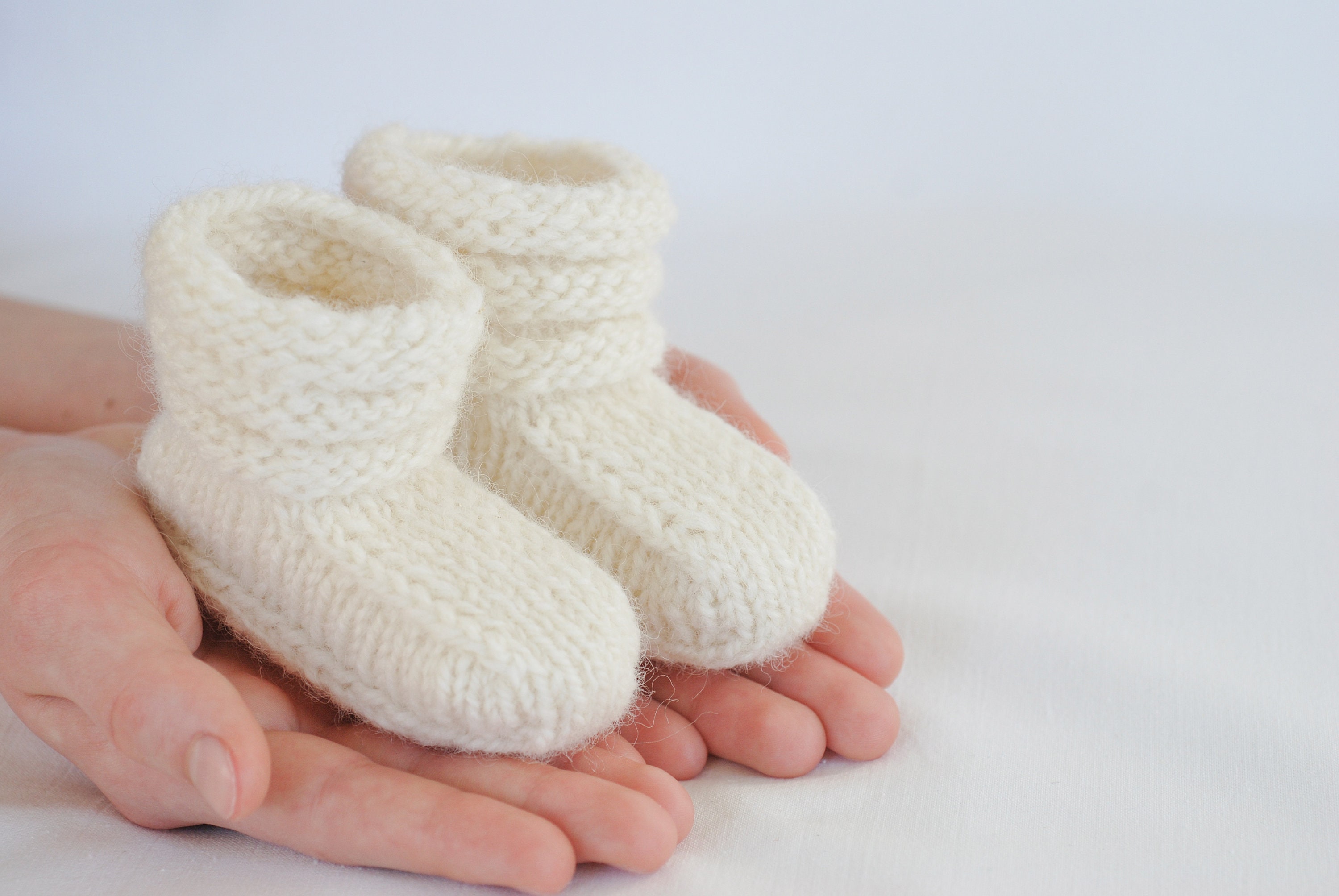 Knitted Warm Merino Wool Booties Baby First Hand Organic Wool | Etsy