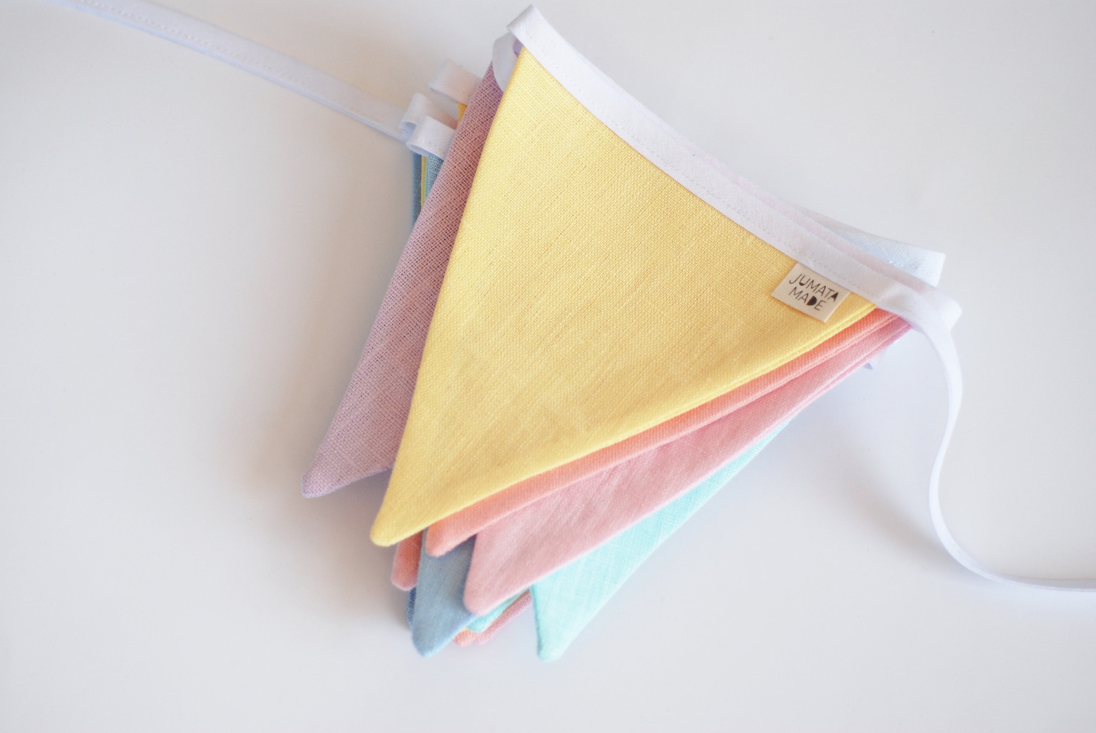 Rainbow Colorful Pennant Bunting String Garland, Pastel Pink Yellow ...