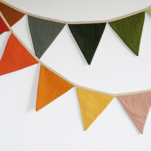 Earth Tone Nursery Decor, Linen Pennant Banner, Gender Neutral Baby ...