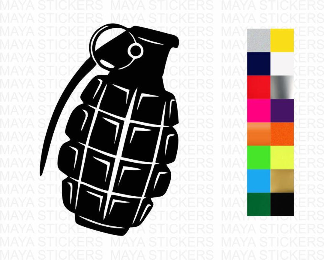 Hand Grenade Decal Sticker for Cars, Motorcycles, Laptops and Helmets ...