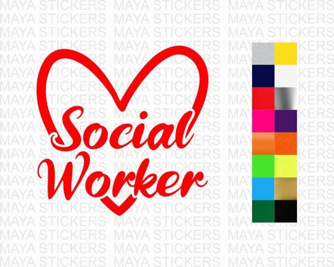 Social Worker Heart Design Decal Sticker for Cars and Laptops - Etsy