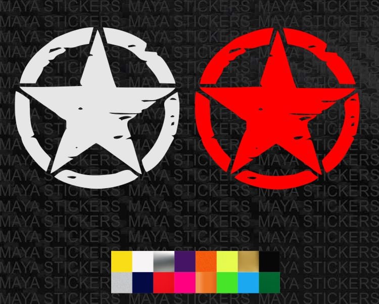 2 X Rugged Star Sticker for Cars, Motorcycles and Helmets - Etsy