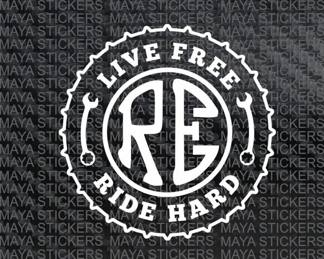 Live Free Ride Hard Round Sticker for Royal Enfield - Etsy