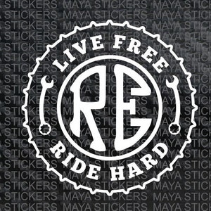 Live Free Ride Hard Round Sticker for Royal Enfield - Etsy
