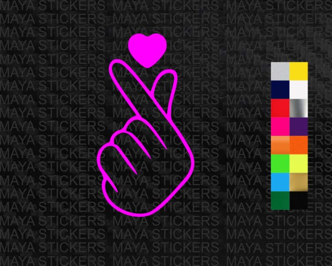 Korean Finger Heart Sticker for Cars, Laptops, and Others - Etsy