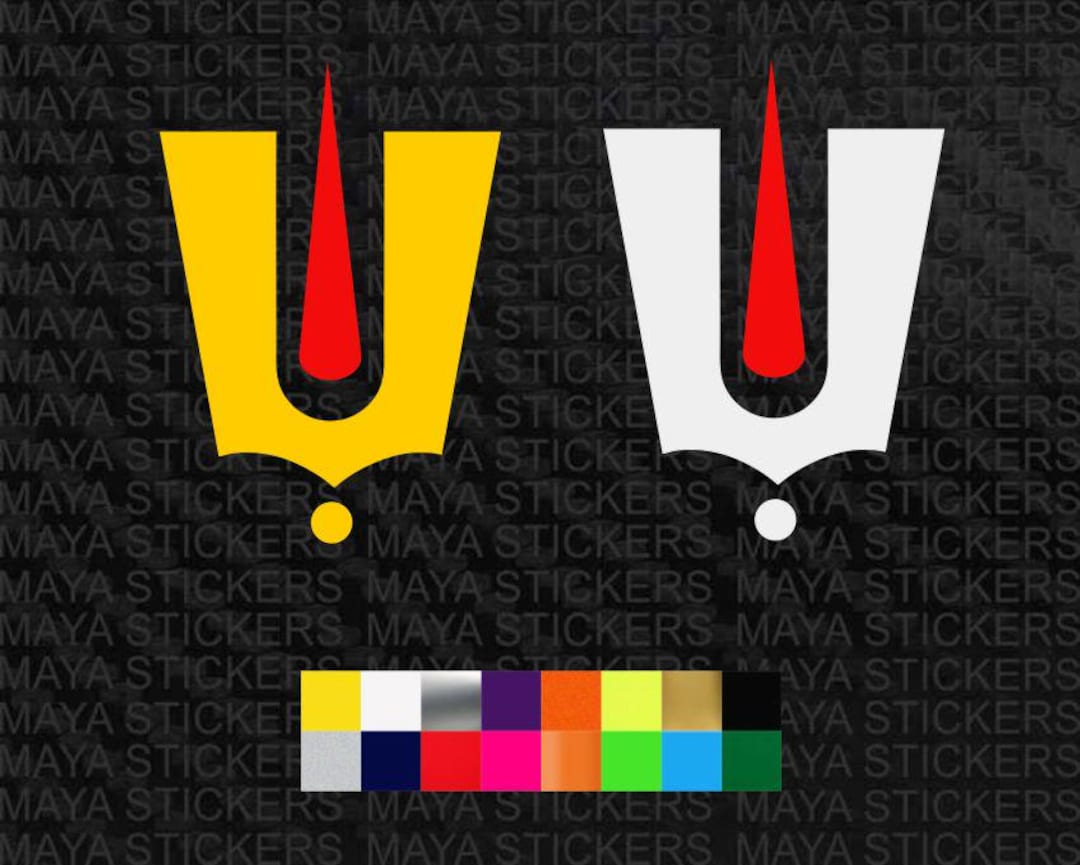 Vaishnav Urdhav Pundra Vishnu Tilak Decal Stickers for Cars ...