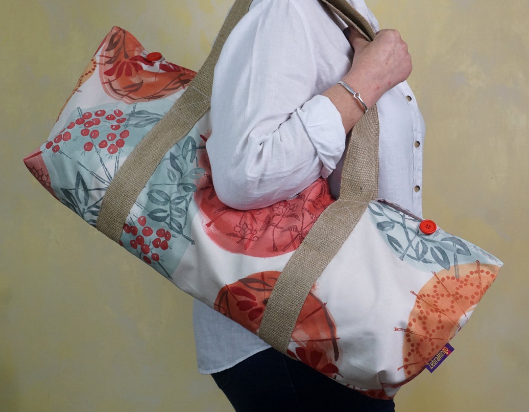 Handmade Floral Cotton Yoga Mat Bag, Lightweight Pilates Sling Carrier ...