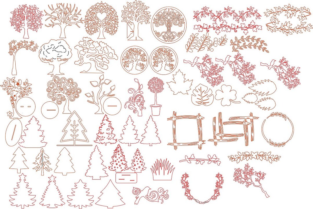Trees, Branches Vector/ Instant Download / Laser Cut Template / CNC Cut ...