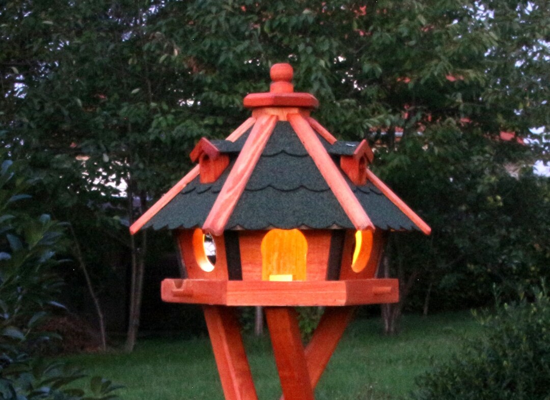 Large Birdhouse With Solar Lighting Birdhouse Type 24 - Etsy