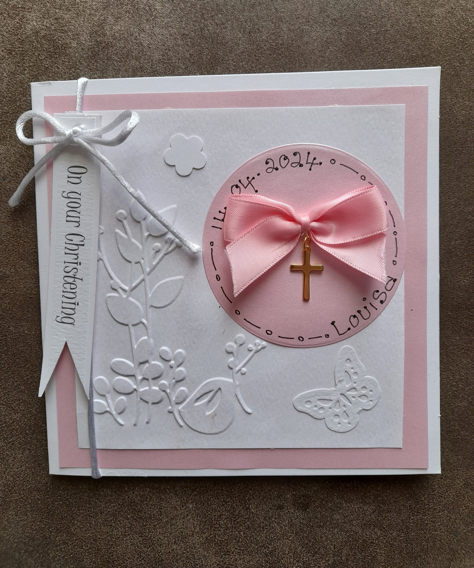 Personalised Handmade Christening Card, Baptism Card - Etsy UK