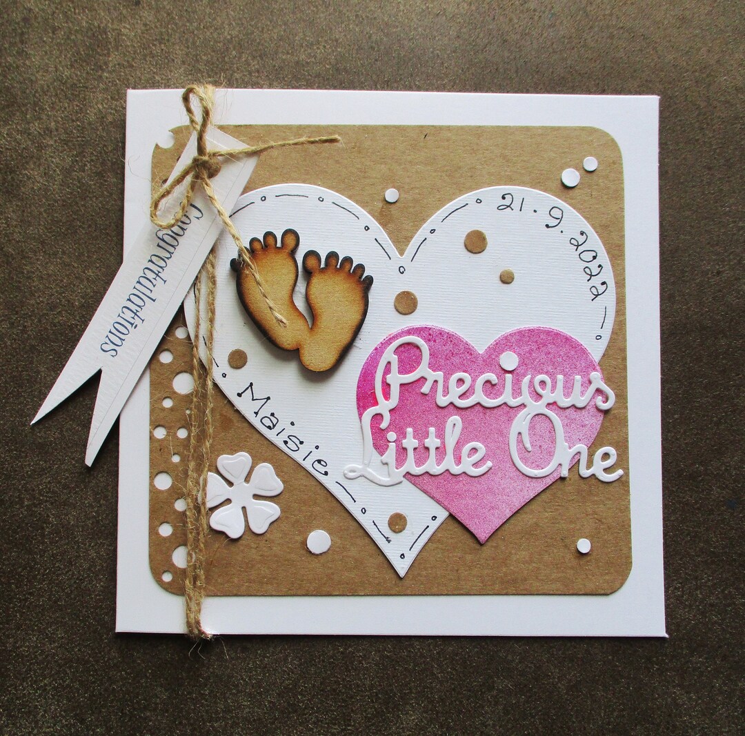 Personalised New Baby Greetings Card. Rustic Shabby Chic - Etsy