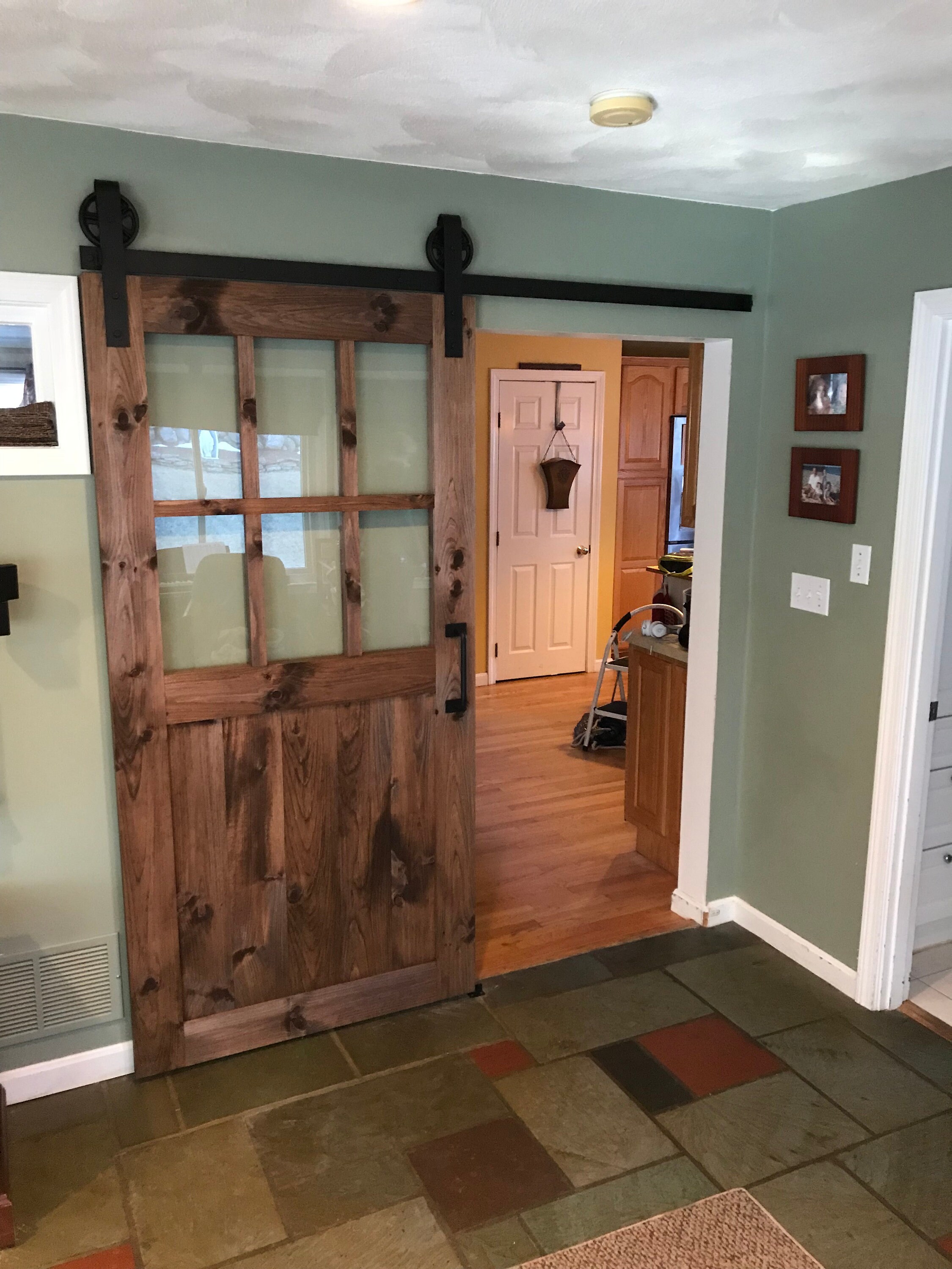 Rustic Barn Door 6 Panel Clear Glass Etsy