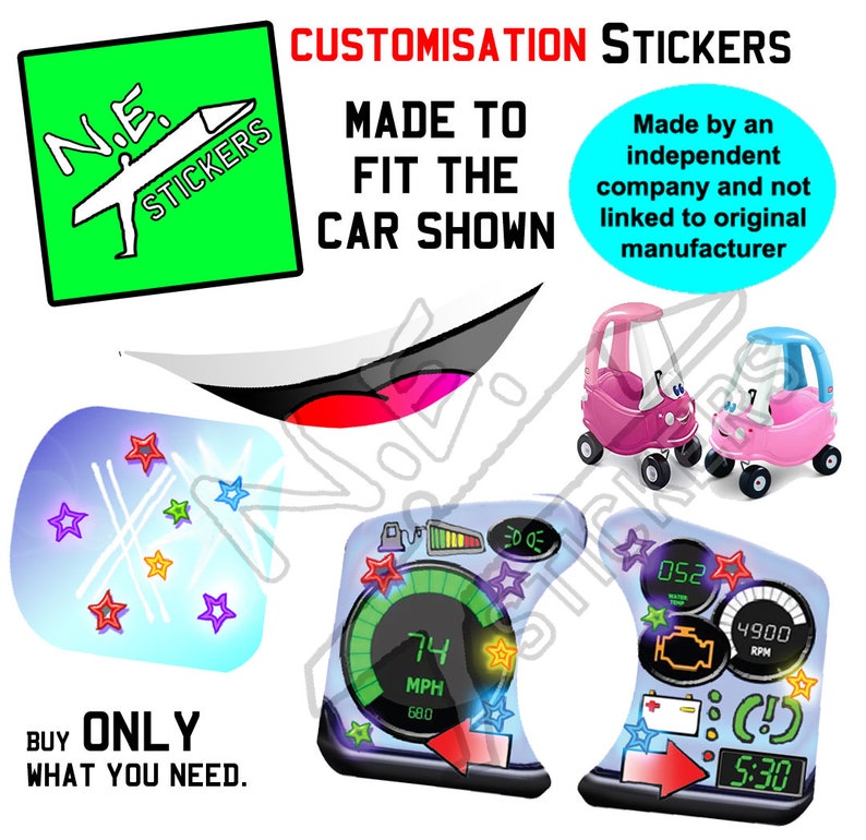 N.e.stickers New Design Decals SIZED TO FIT Little Tikes Princess ...