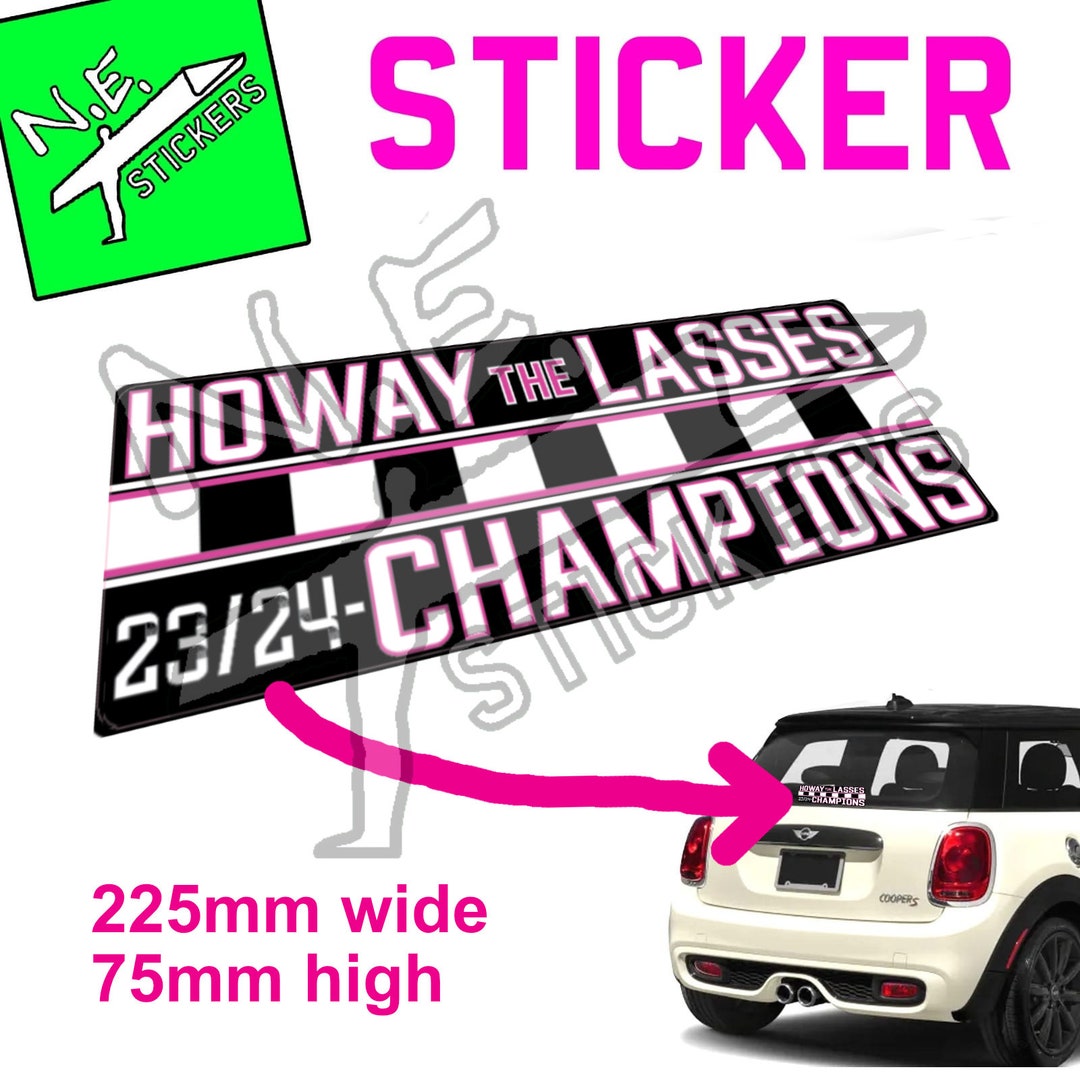 HOWAY the LASSES : 23-24 Champions Car Sticker / Decal for Supporters ...