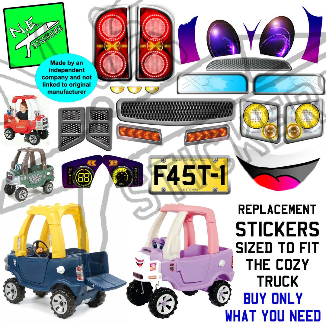 N.e.stickers New Decals Stickers SIZED TO FIT Little Tikes Cozy Truck ...