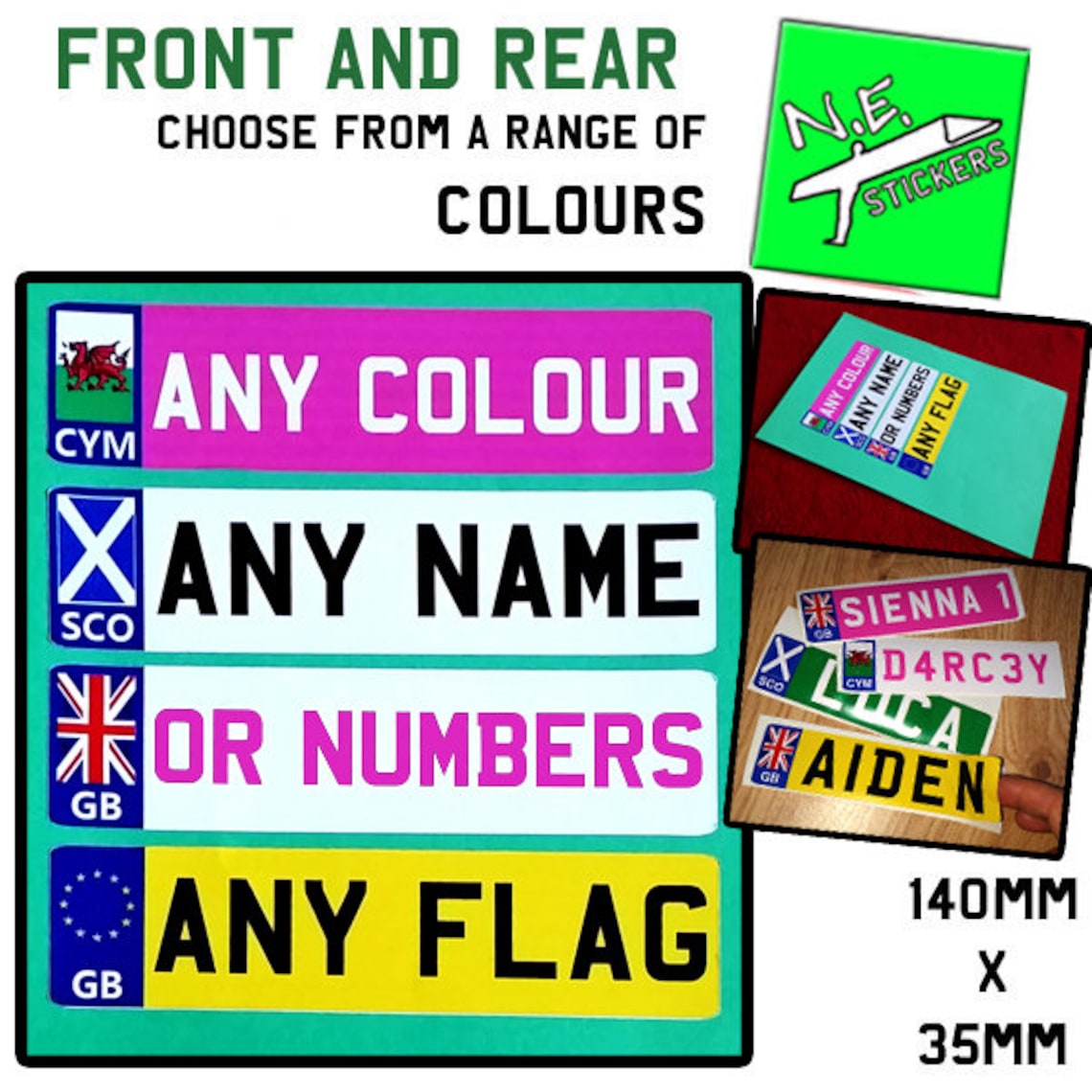 Childrens Personalised Kids Number Plate Sticker Ride on Toy Cars ...