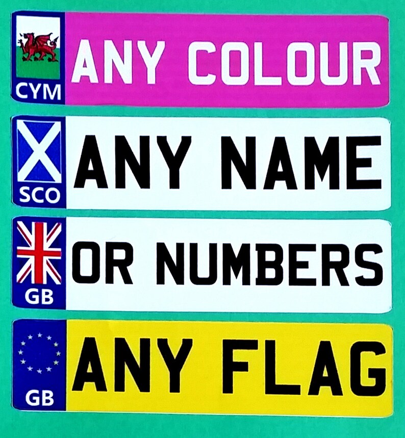 Childrens Personalised Kids Number Plate Sticker Ride on Toy - Etsy Canada