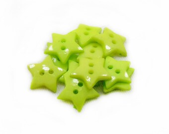 Green Star Buttons - Etsy