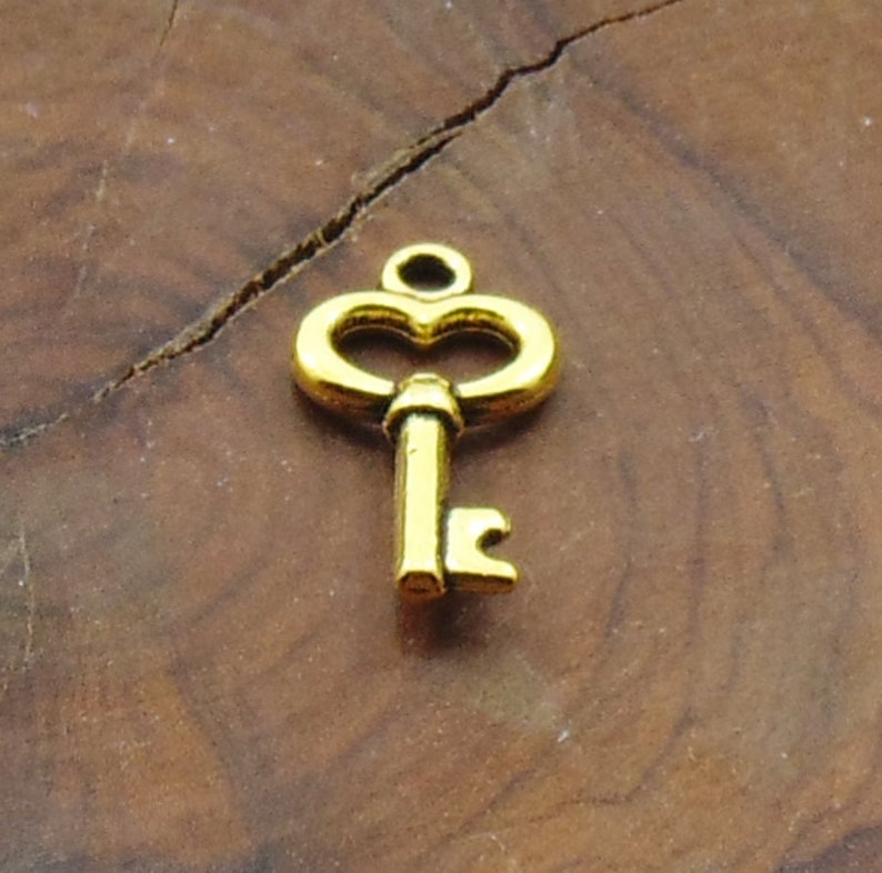Antique Golden Key Charms Metal Charms 10pcs Charms 16x9mm - Etsy