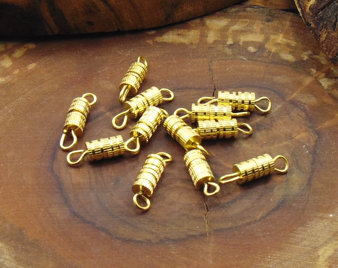 Screw Clasps, Gold Color Screw Clasps, 15mm Clasps, 10pcs Clasps ...