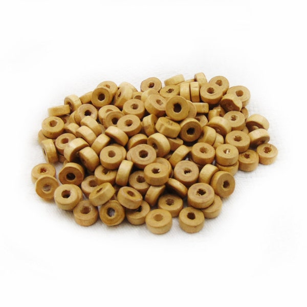 Wood Rondelle Beads - Etsy