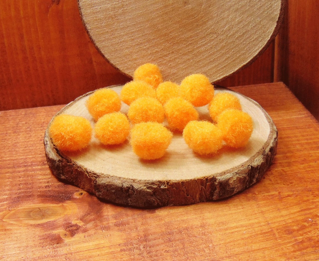 Orange Pom Poms, 15mm Pom Poms, 60pcs Pom Poms, Acrylic Pom Poms, Yarn ...