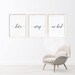 Set of 3, Let's Stay in Bed, Bedroom Quote, Living Room Art, Above Bed ...
