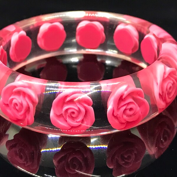 Pink Lucite Bangle - Etsy