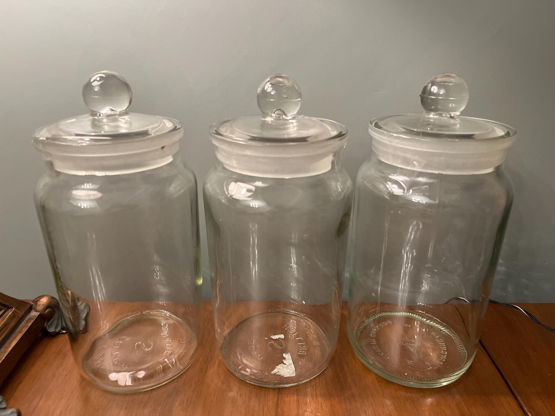 Vintage Apothecary Jar Ground Glass Lid British 1x - Etsy