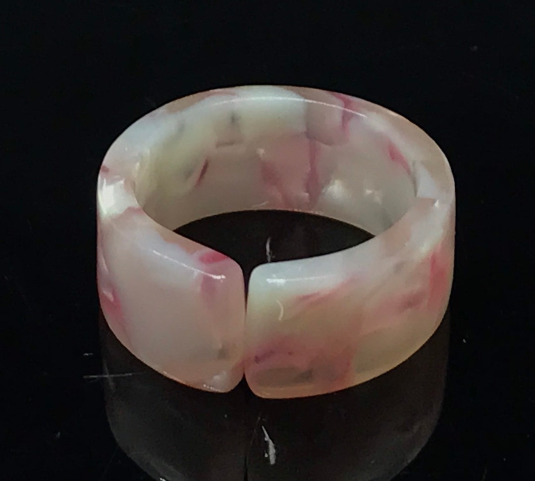 Acrylic Ring Pink Marbled - Etsy