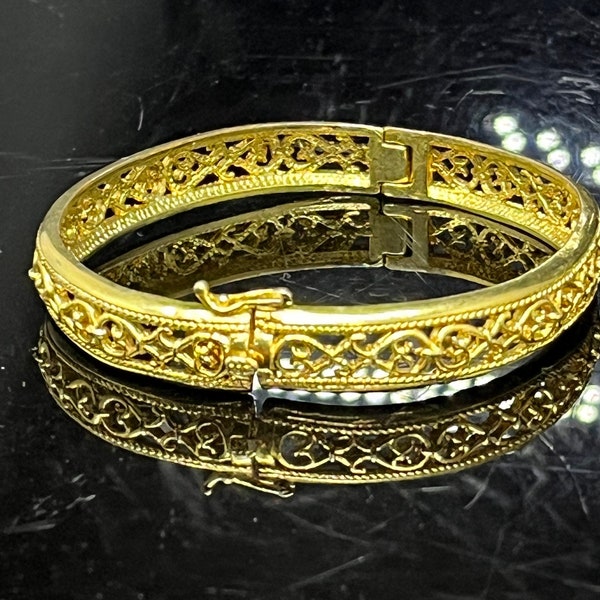 Gold Filigree Bangle - Etsy