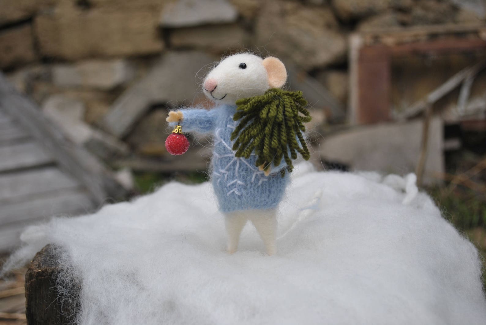 Christmas Mouse Needle Felted Animal Felted Ornament Xmas Gift - Etsy