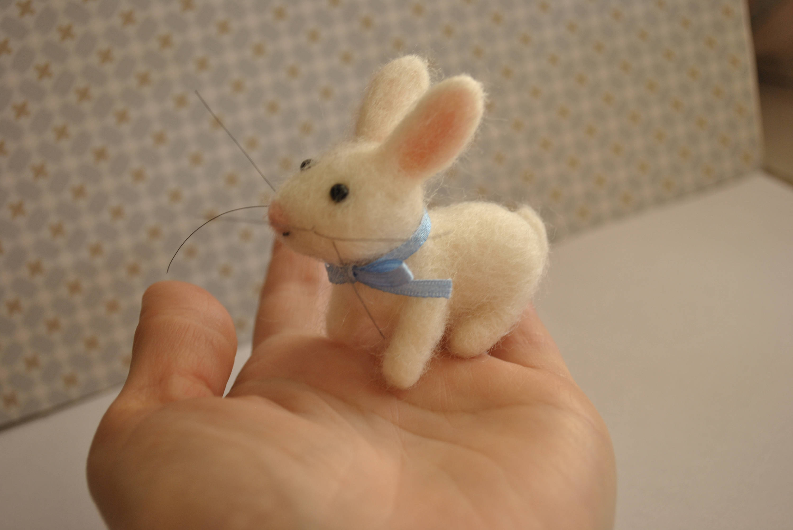 Tiny White Rabbit Little Bunny Wool Cute Rabbit Easter Felt - Etsy