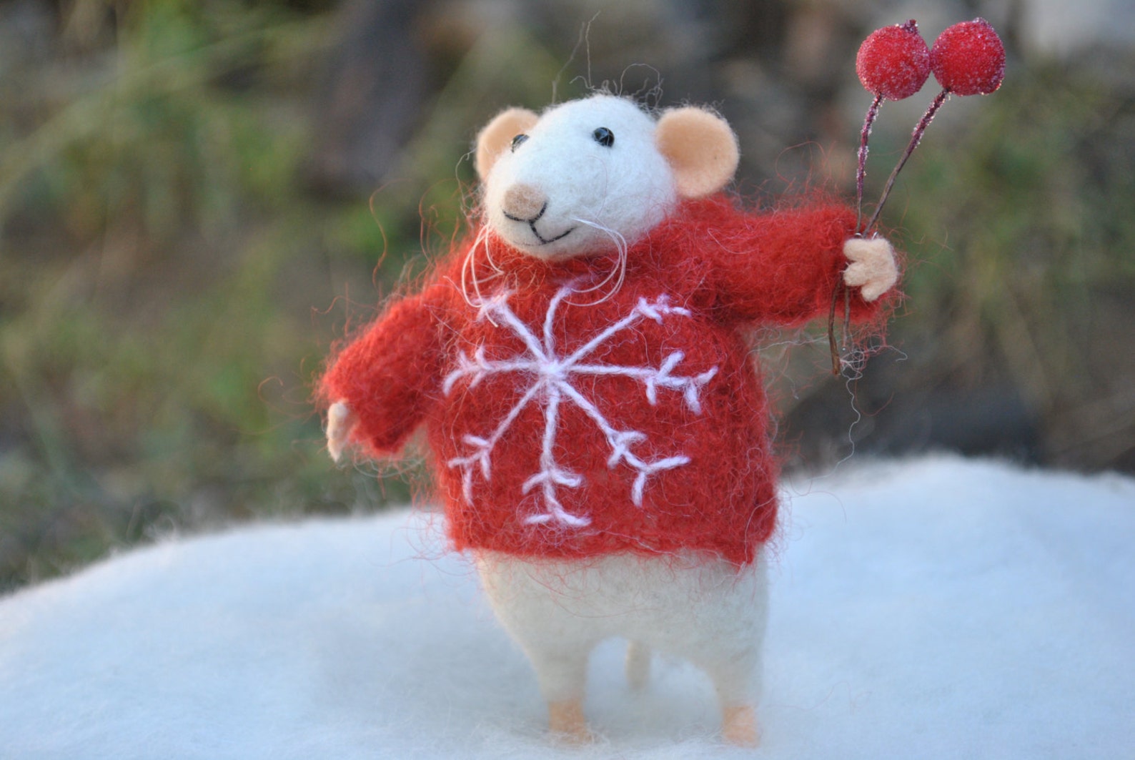 Mouse Christmas Gift Mouse Doll New Year Gift for Mom Felted - Etsy