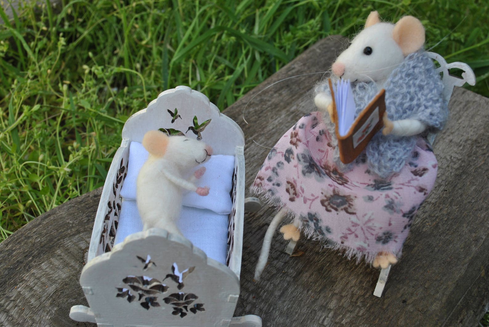Family mice miniature mice Needle felt animals felted wool | Etsy