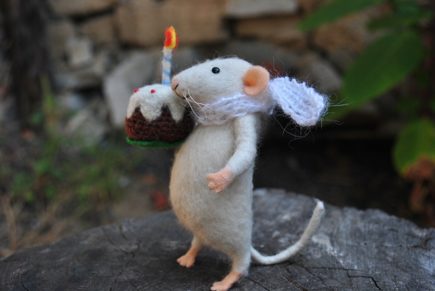 Cute Needle Felt Mouse Felted Animal Plush Miniature Wool | Etsy